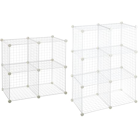 Amazon Basics 6 Cube Interlocking Storage Unit with Metal Wire Mesh ...