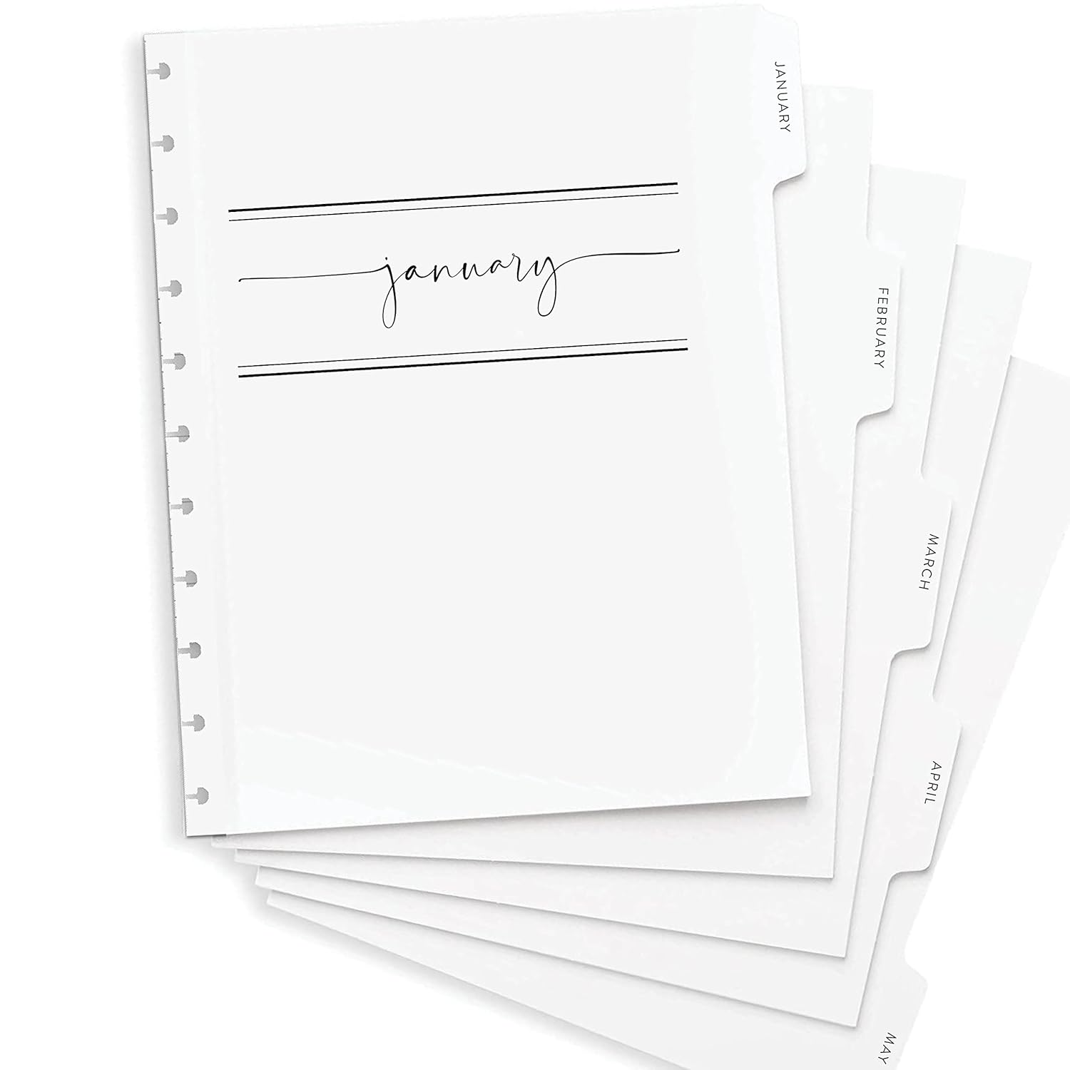 BetterNote Dividers for Disc Notebook, Monthly Discbound Index Tabs for ...