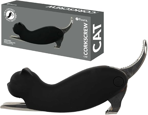 Fisura - Original Cat Corkscrew Wine Bottle Opener & Beer, Stainless ...
