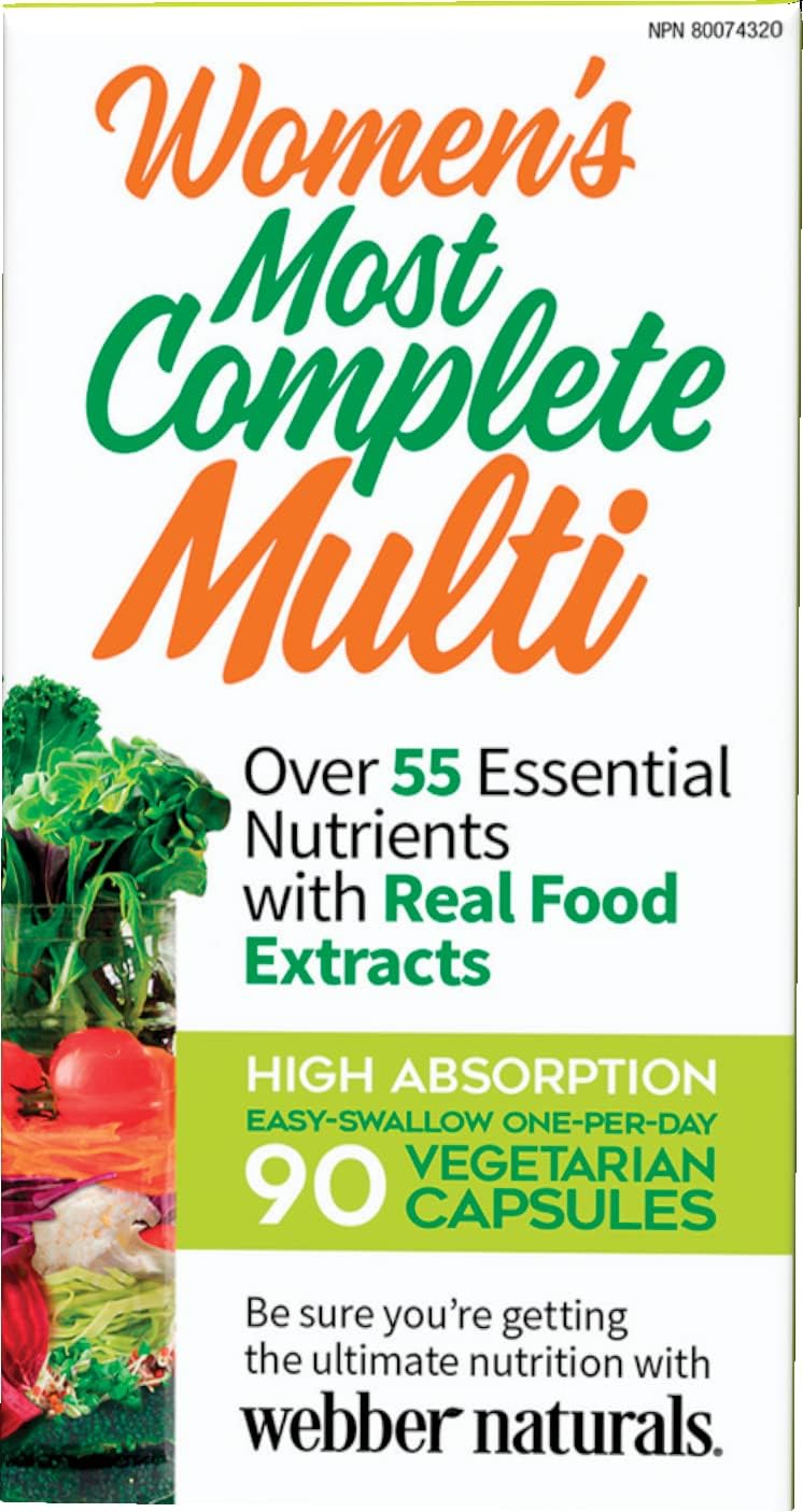 Webber Naturals Most Complete Multi For Women, 90 Capsules, One-Per-Day ...