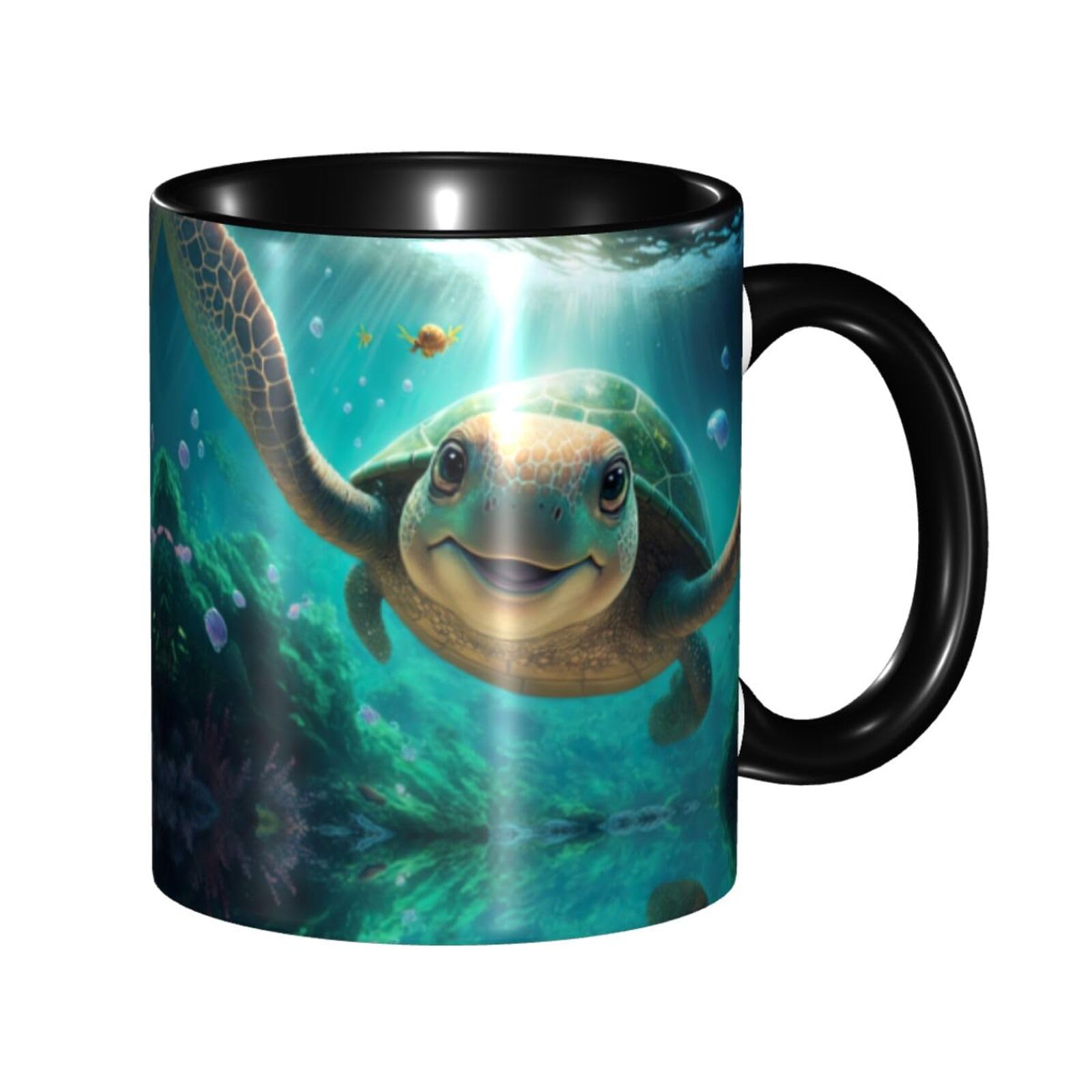 Amazon.com: opshksog Sea Turtles 11oz Coffee Mug Ceramic Tea Cup With ...