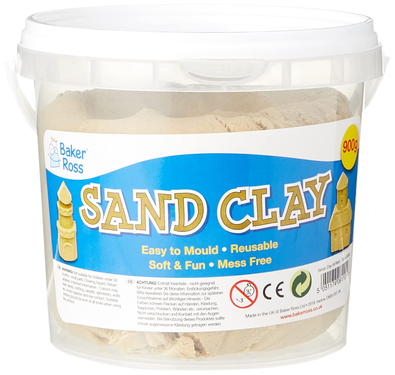 Baker Ross AF964 Sand Clay, Perfect for Kids Crafting, Ideal for ...