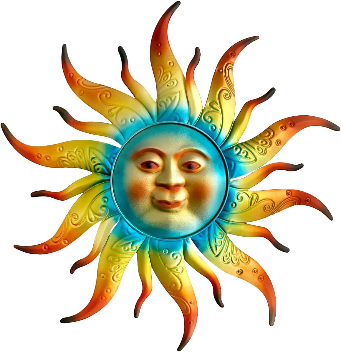 Amazon.com: Kggetr Metal Sun Wall Art Decor - 17.3 inches Rustic Retro ...