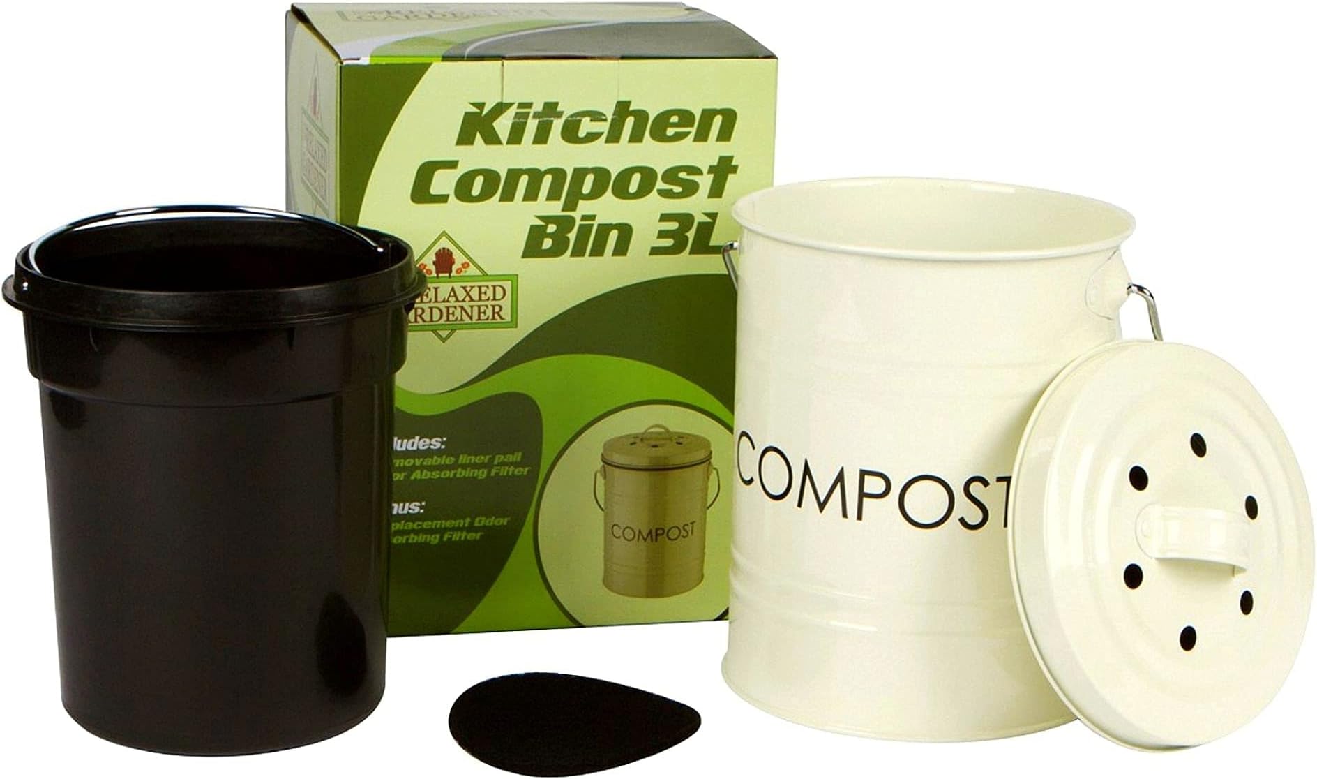 Amazon.com : The Relaxed Gardener Kitchen Compost Bin (0.8 Gallon ...