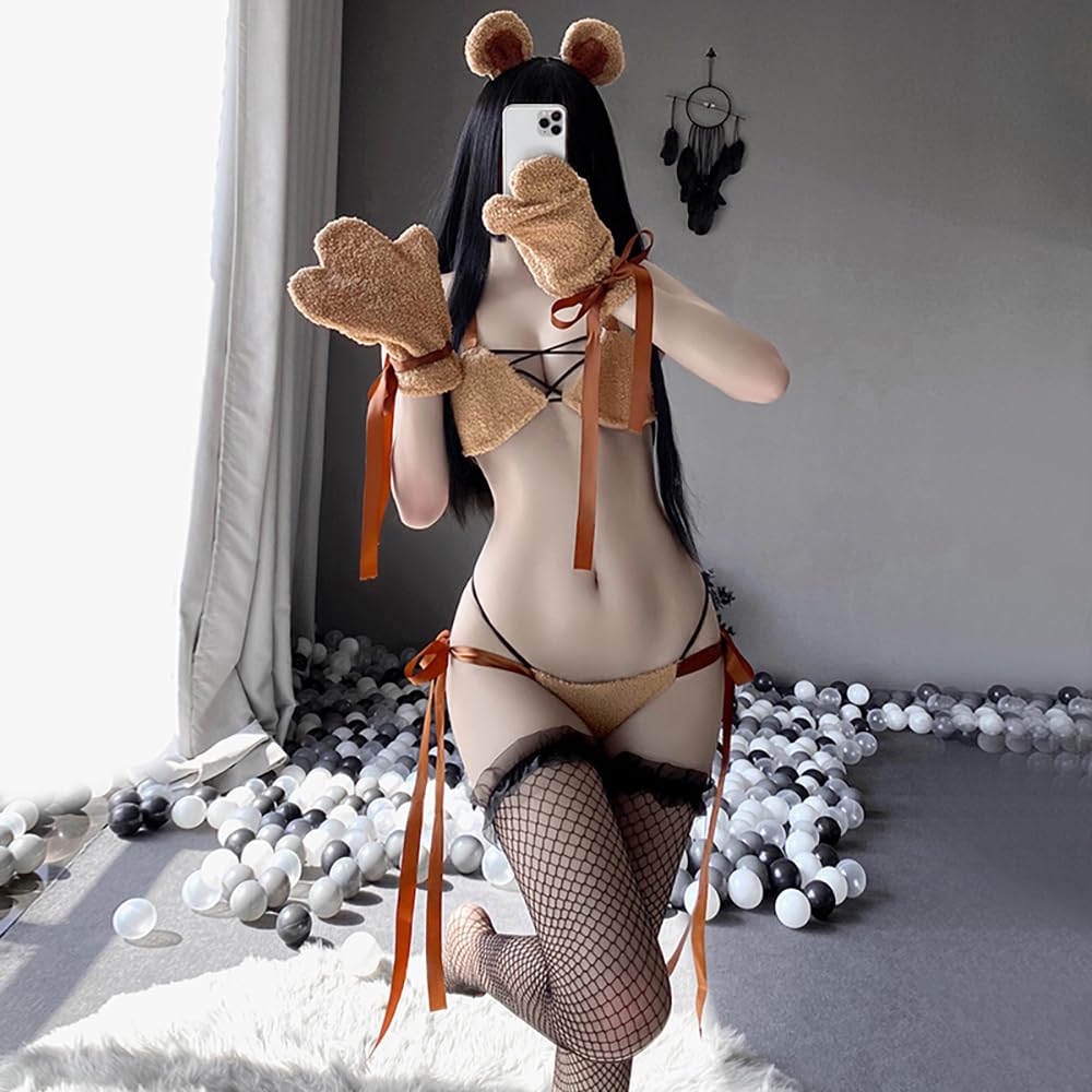 Amazon | [SHLYMP] コスプレ エロ 猫 セクシー エッチ な えろい 過激 メイド服 可愛い キャット 萌え萌え 誘惑 胸あき 肉球 ビキニ コスチューム ランジェリー 下着 ...