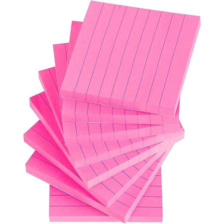 Amazon.com : Vanpad Lined Sticky Notes 3x3 Inches, Rose Red Ruled Self ...