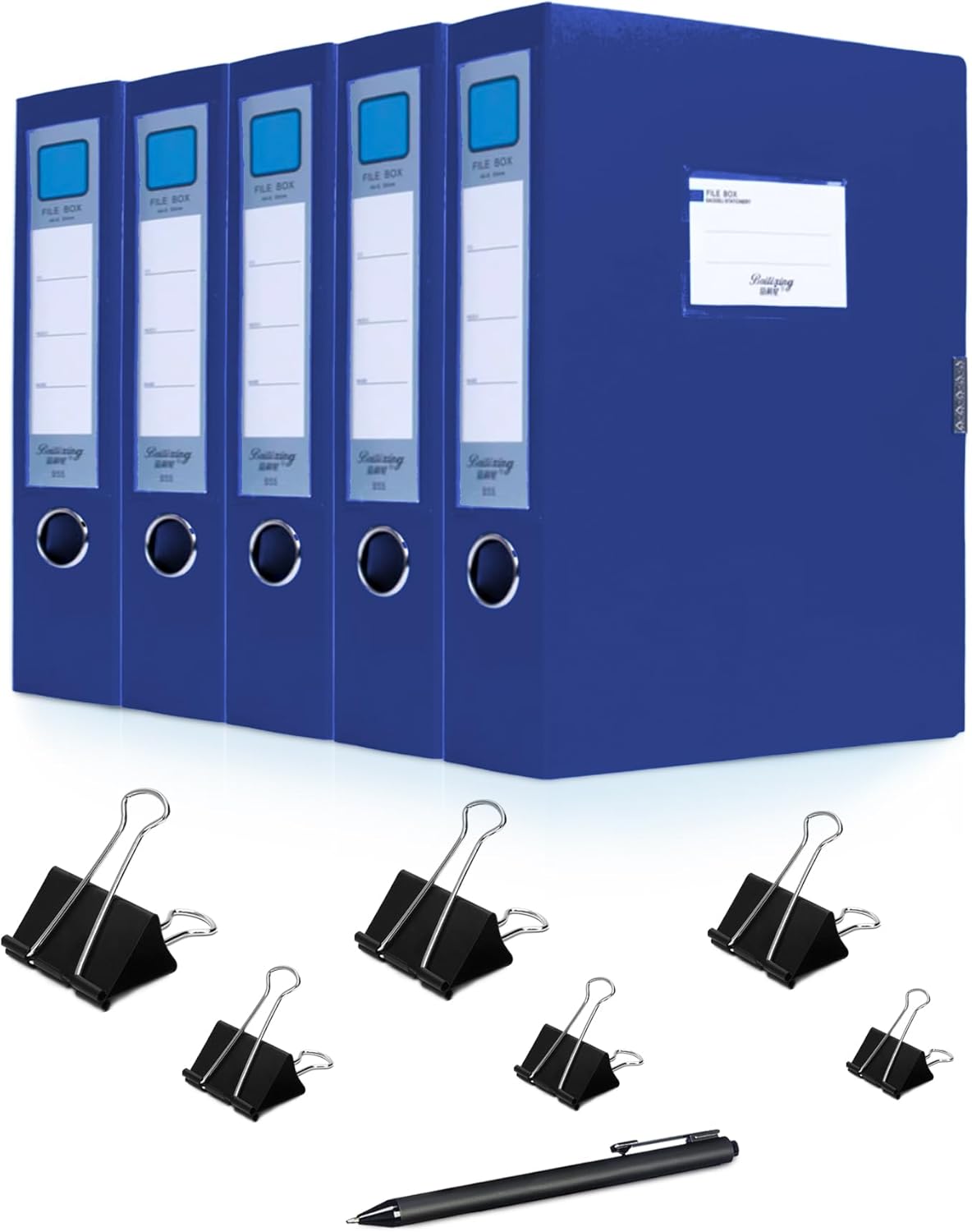 Plastic File Folders – Set of 5 EMEF File Folder Plastic Document Holds ...