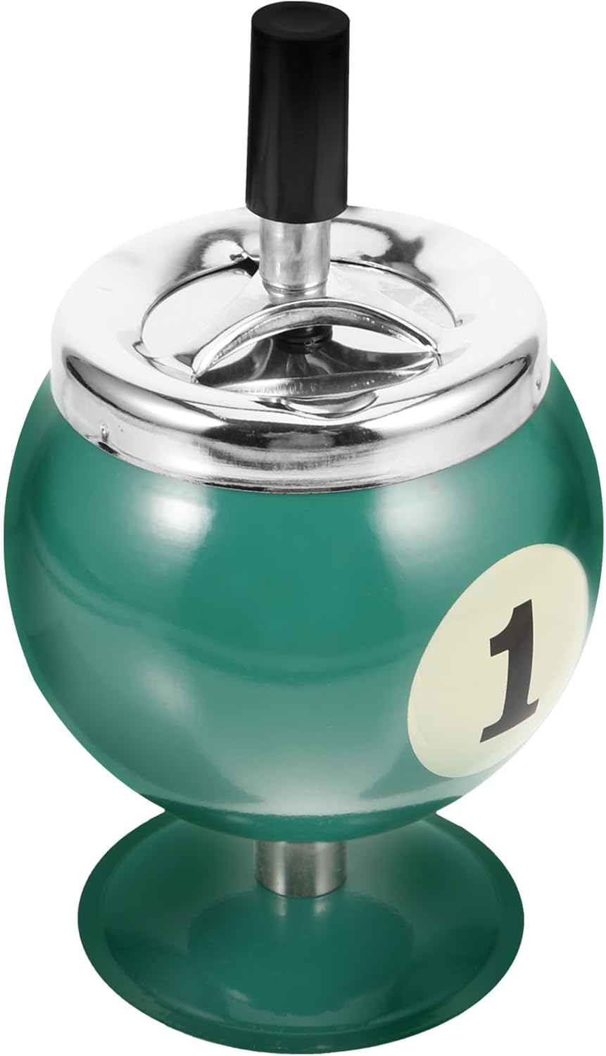 LRXIYODE Billiards Shaped Iron Ashtray Portable Smokeless Ash Tray for ...