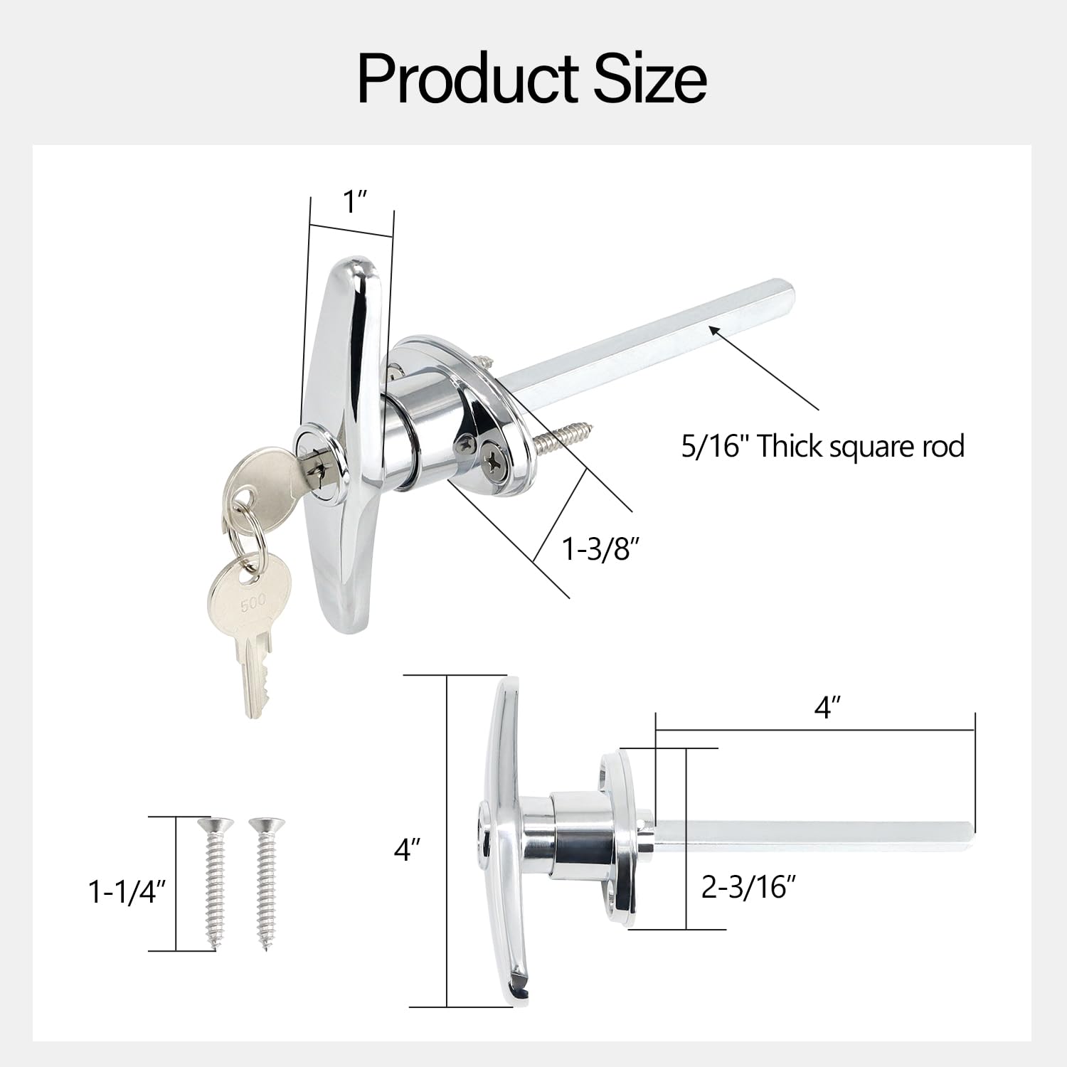 Snapklik.com : QZATTCAEN Garage Door T-Handle Replacement Lock ...