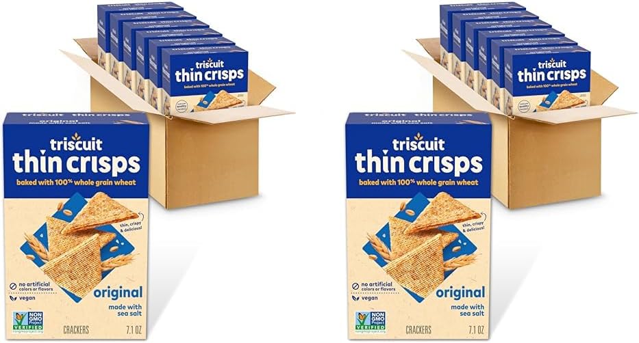 Amazon.com: Triscuit Thin Crisps Original Whole Grain Wheat Crackers ...