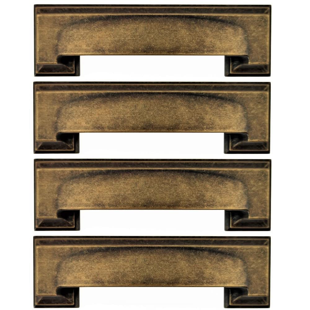 French Furniture Fittings Set of 4 Art Deco Kitchen Cabinet Square Cup ...