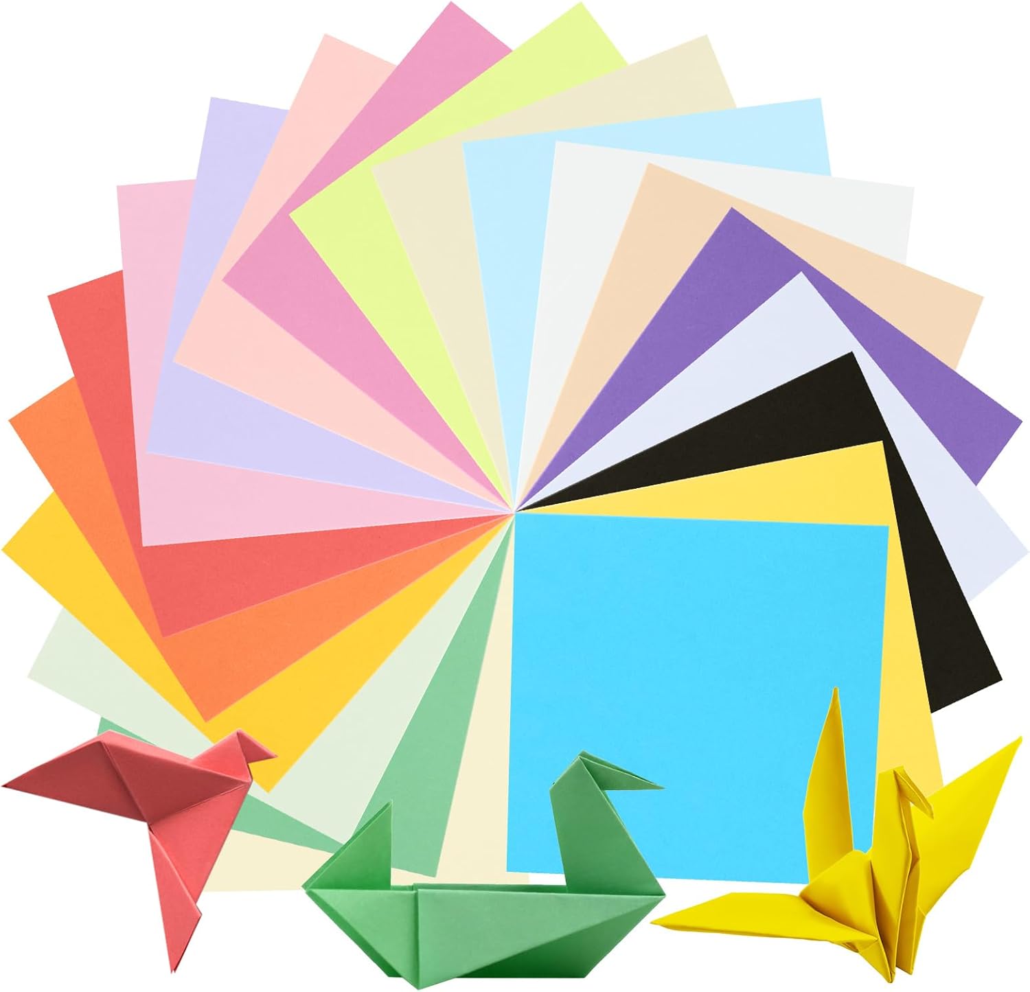 ONLYQIQIU 200 Sheets Origami Paper Square 15CM X 15CM 20 Colors Craft ...