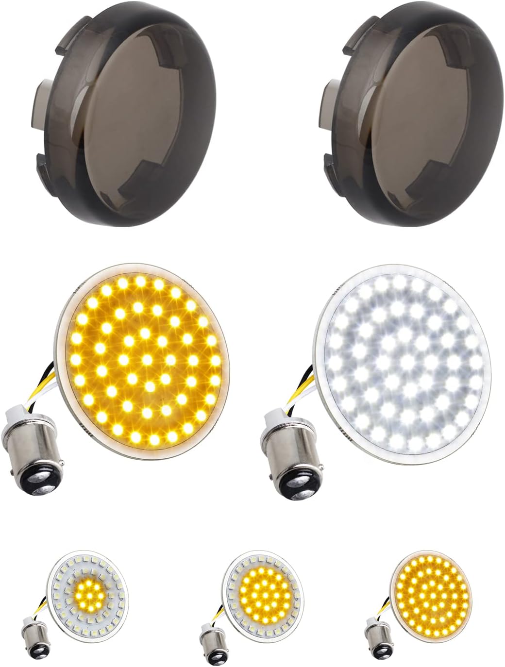 Amazon.com: NTHREEAUTO 1157 Sequential LED Smoked Turn Signals, 2Inch ...