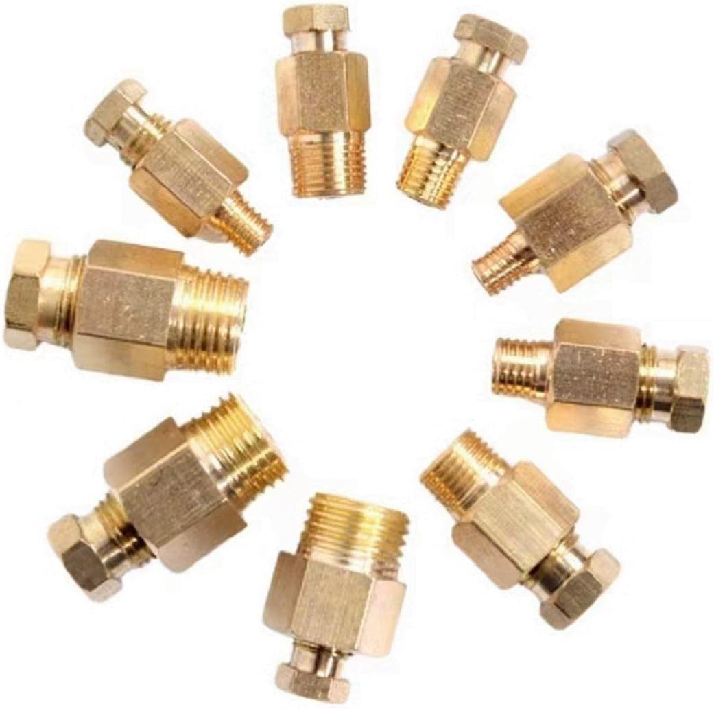 1/8" 1/4" Bspp Male Thread X 8mm Od Tube Brass Compression Connector ...