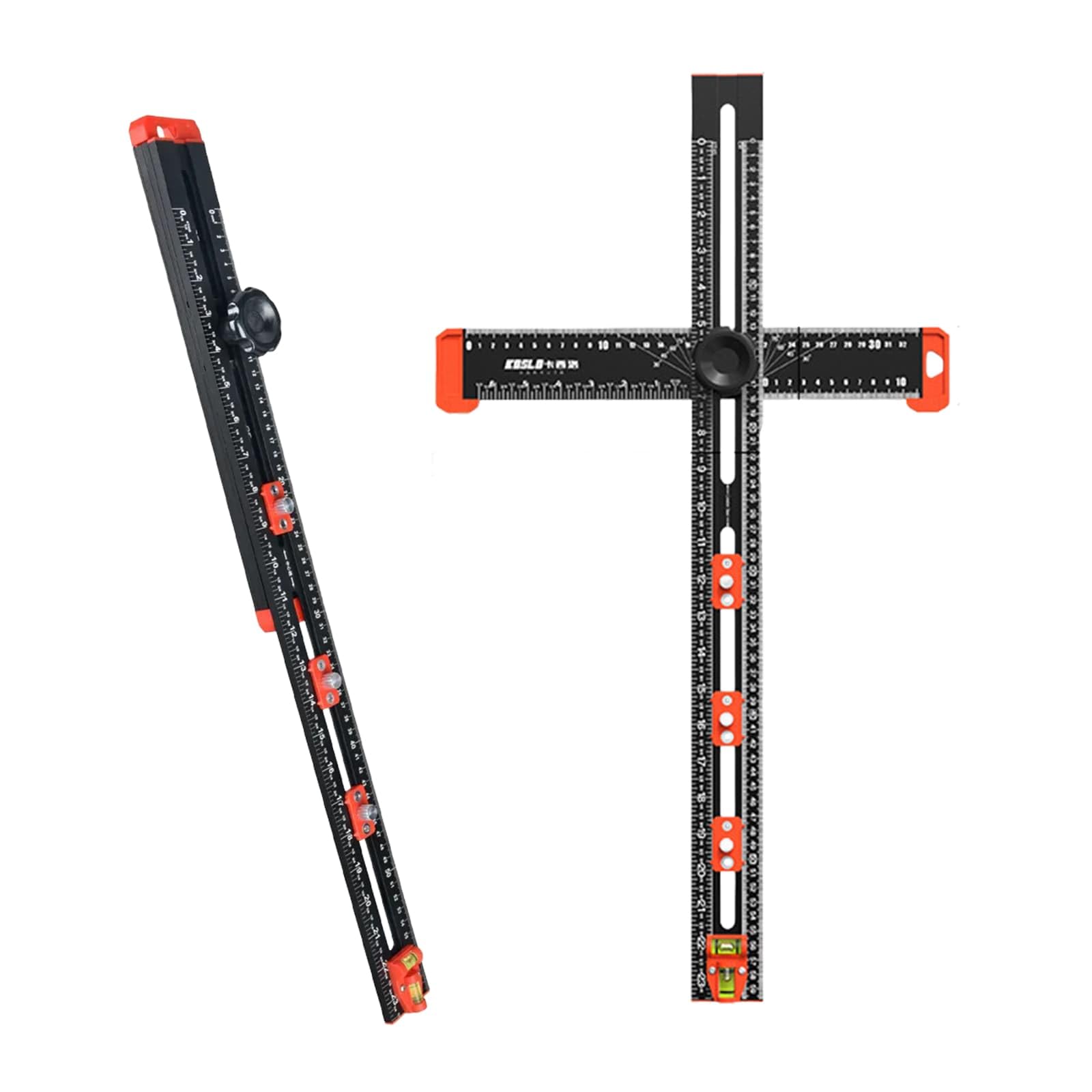 4-in-1 Drilling Positioning Ruler with 3 Sliders, Adjustable T Square ...