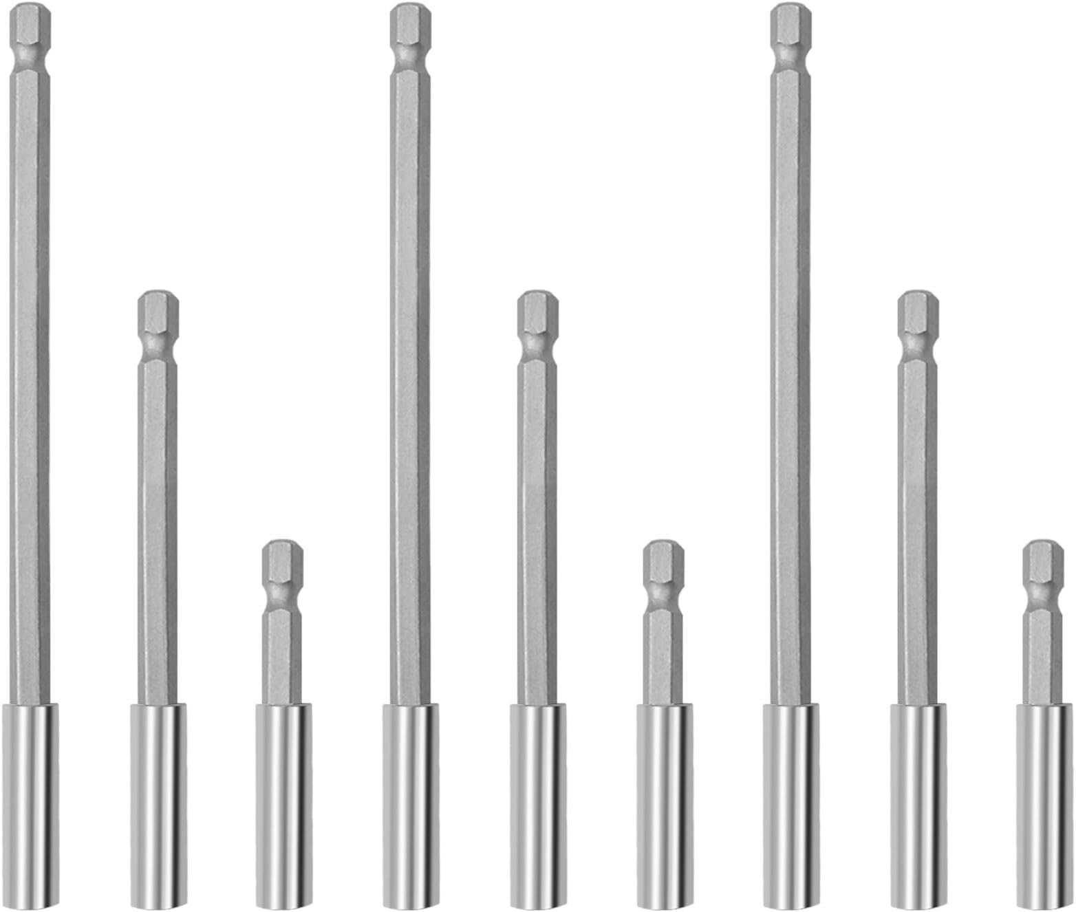 9 PCS Strong Magnetic Drill Bit Extension Holder, 1/4" Hex Shank ...