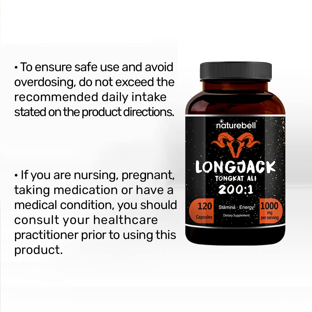 Tongkat Ali 200:1 as Long Jack Extract (Eurycoma Longifolia), 1000mg ...