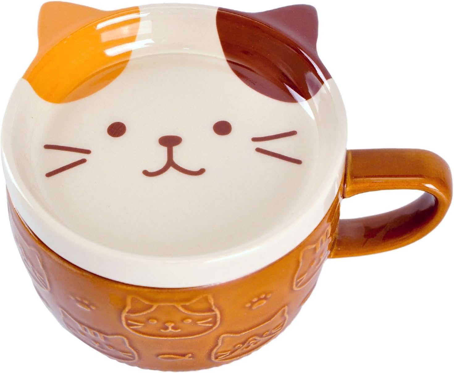 Amazon.com: YLOKO Cute Cat Mug with Lid, Ceramic Coffee Mug For Cat ...