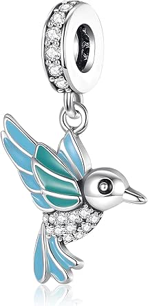 LEKOU Colgante de colibrí , colgante para mujer 100% plata esterlina ...