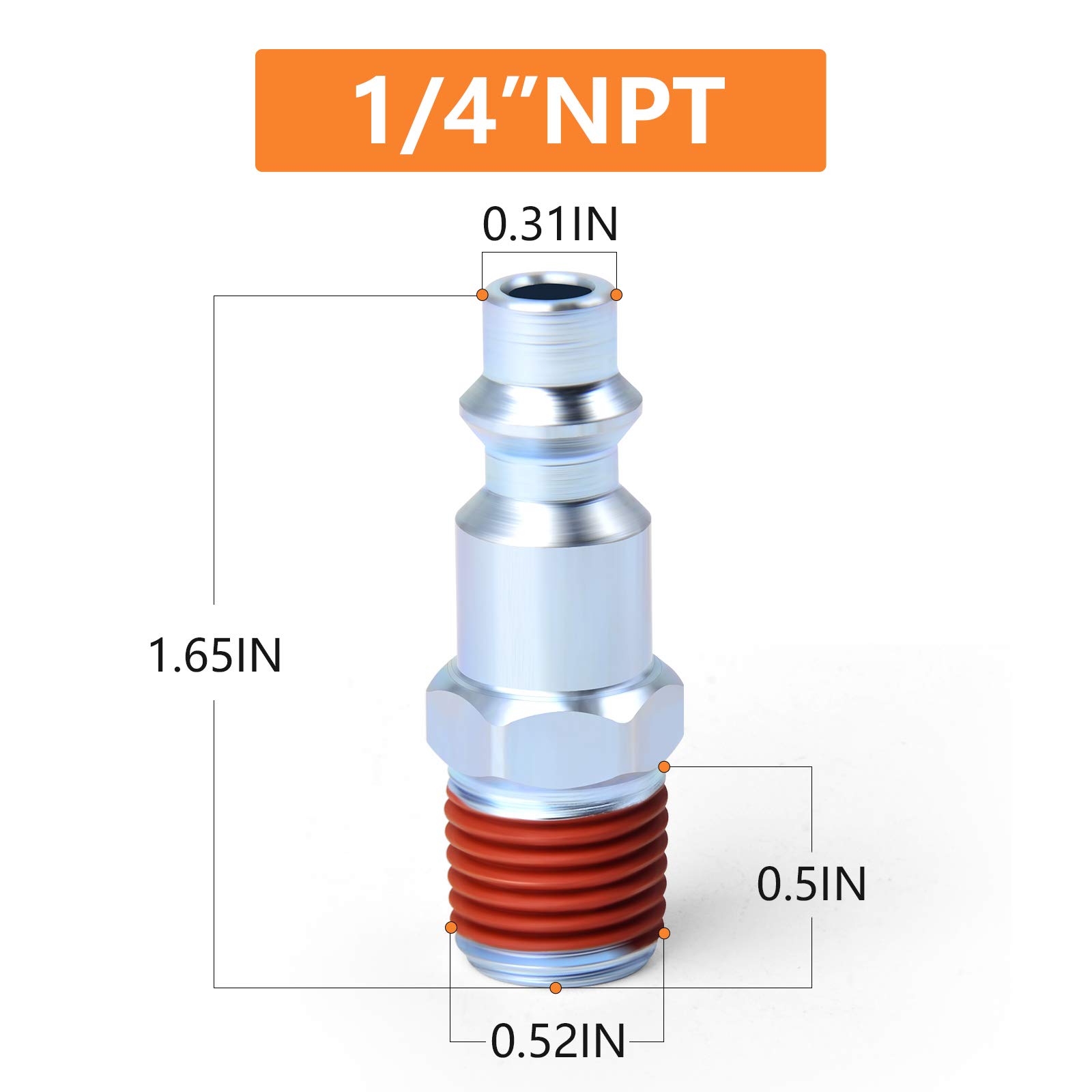 Snapklik.com : GASHER 1/4-Inch NPT Male Industrial Air Plug, Pneumatic ...