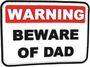 Amazon.com: Warning Beware of Dad PVC Hook and Loop Patch | Funny Tactical Patch for Diaper Bags ...
