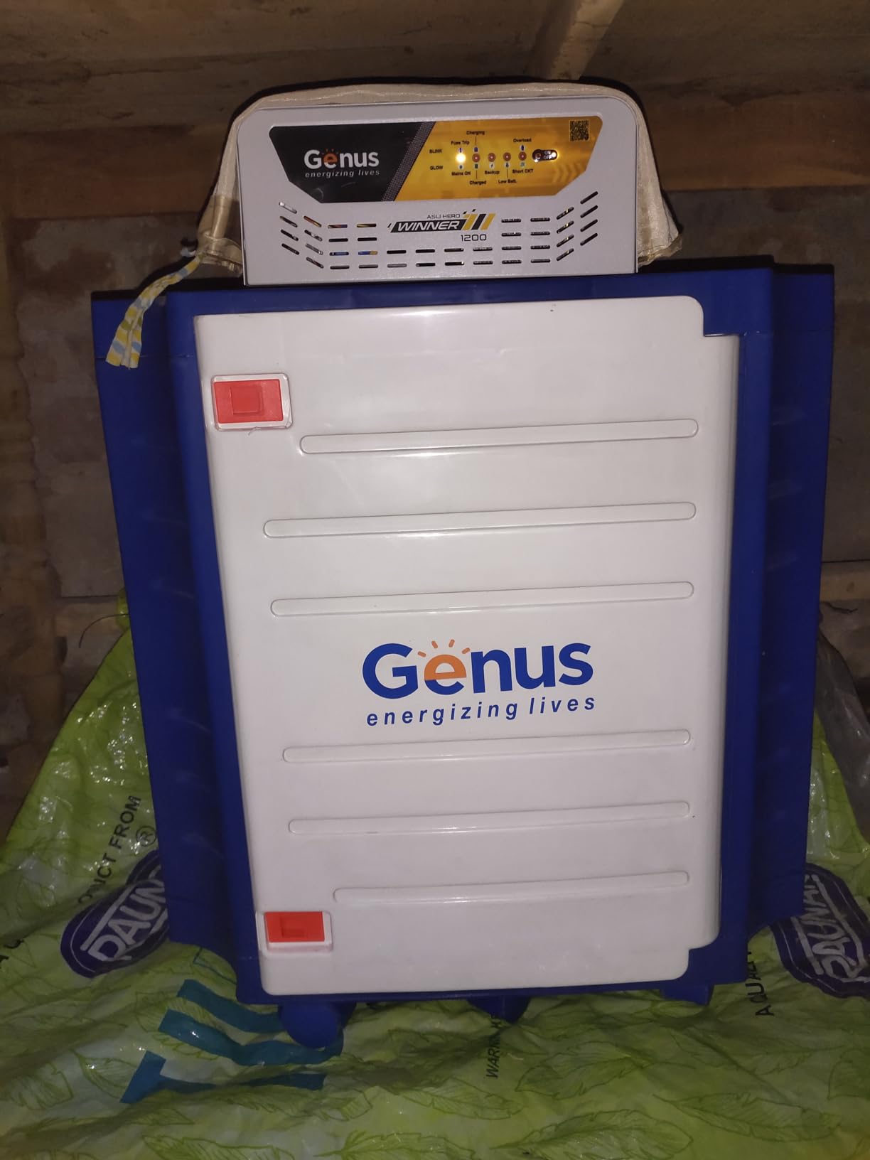 Genus Inverter Battery Combo - Winner 1200 Pure Sine Wave 900VA/12V ...