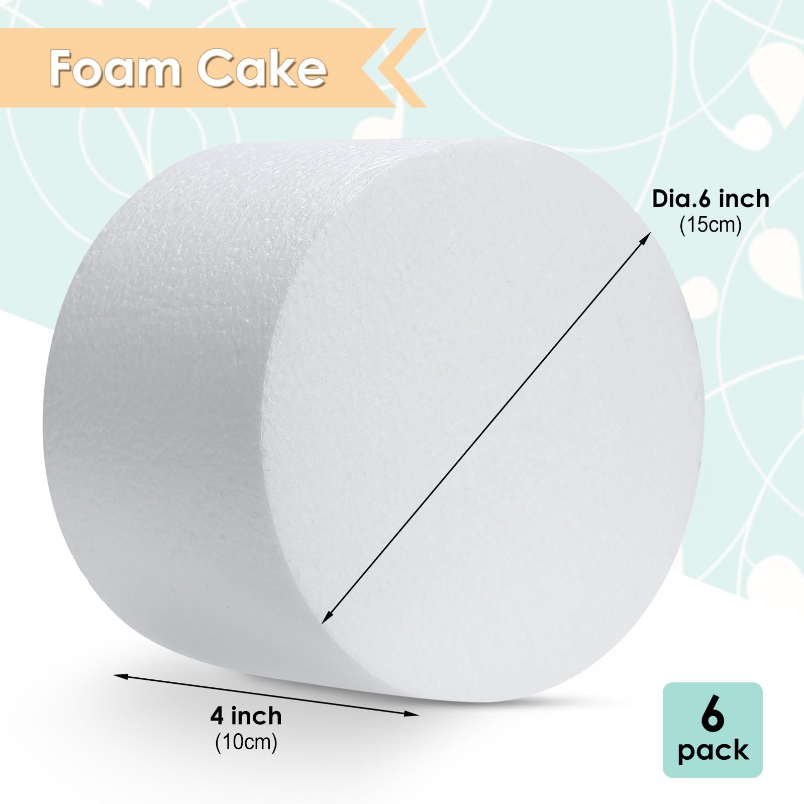 Snapklik.com : Suclain 6 Pack Round Foam Cake Dummy Tall Fake Wedding ...