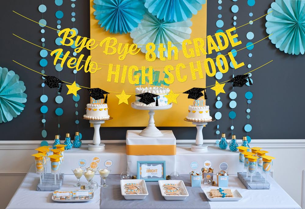 8th Grade Goodbye High School Hello Glitter Party Decor 8th Grade 2025 ...