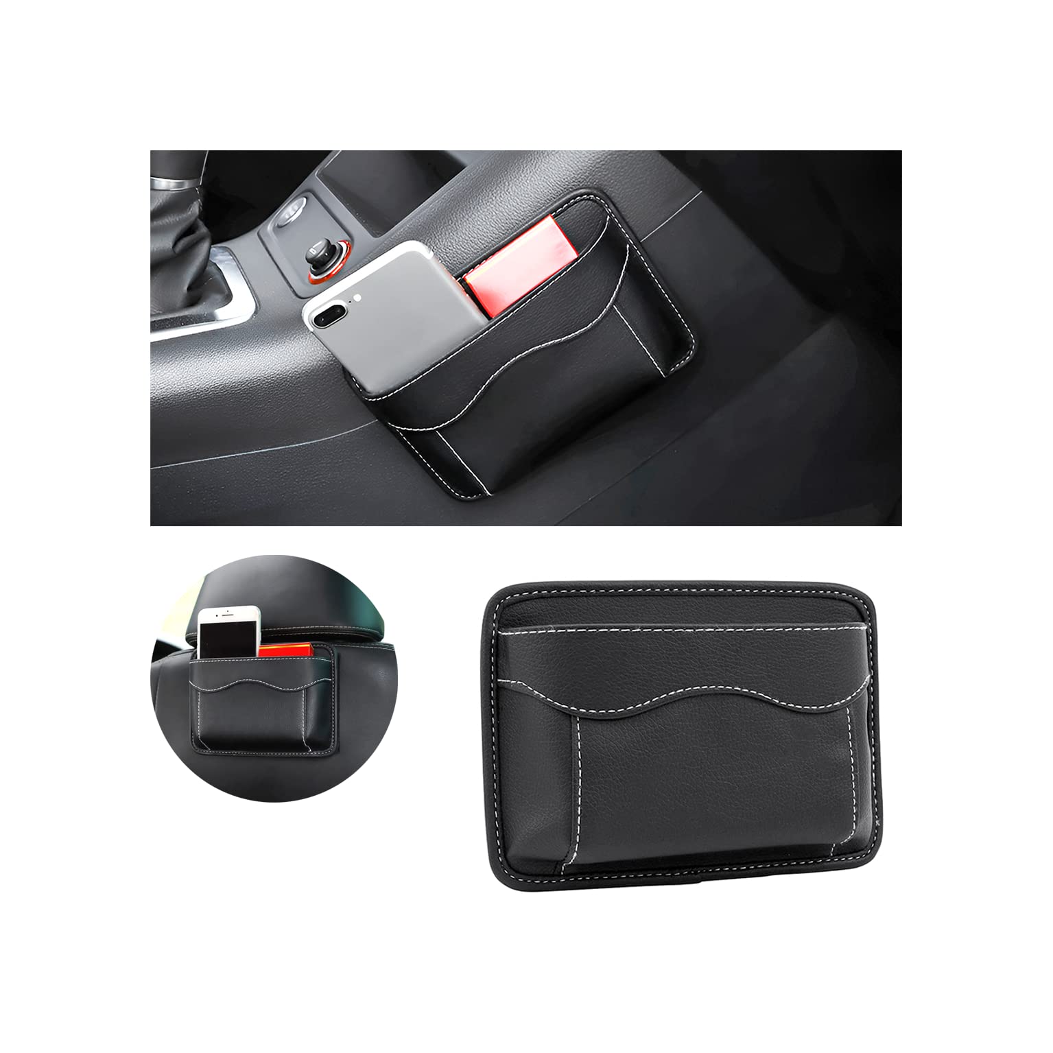 Car Seat Side Gap Organizer, Car Seat Pockets PU Leather Storage Bag ...