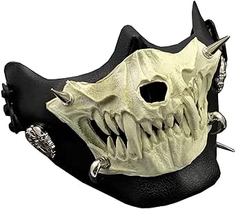 Amazon.com: crazy hunter Cool! Skull Skeleton Half Face Mask for ...