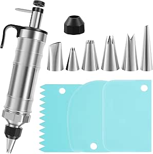 Amazon.com: Dessert Decorating Syringe with 6 Nozzles 3 Scrapers ...