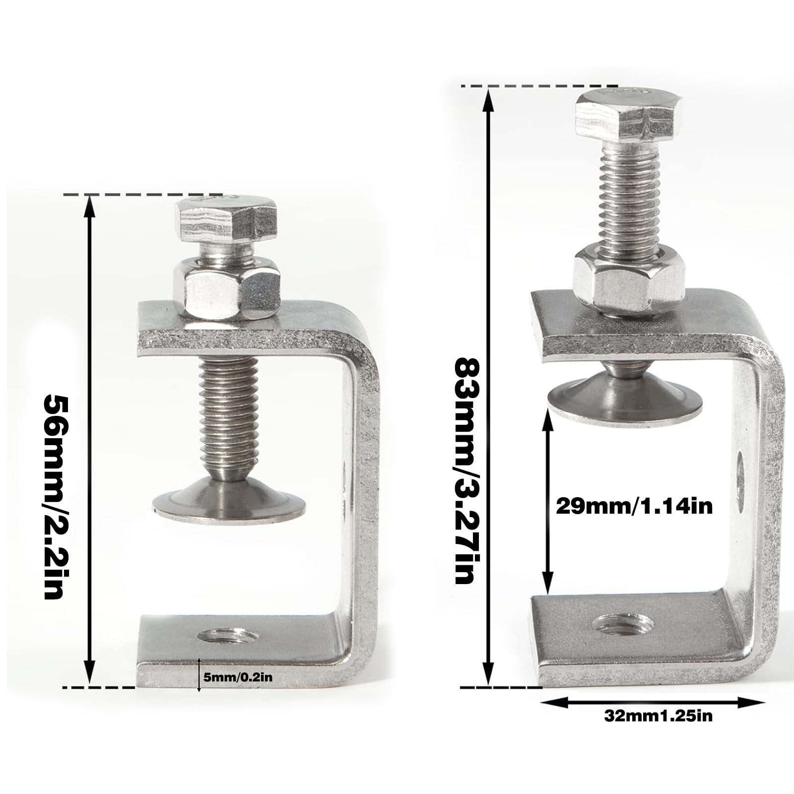 Snapklik.com : Stainless Steel Small C Clamps Mini Clamps Heavy Duty ...