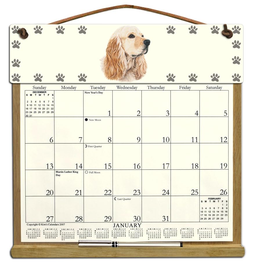 Amazon.com: Wooden Refillable Cocker Spaniel Calendar Holder filled ...