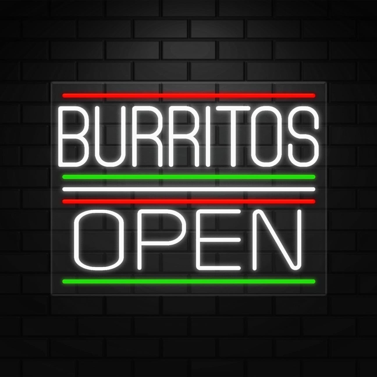 Amazon.com : Burritos Open Neon Sign for Retail Displays | Value priced ...