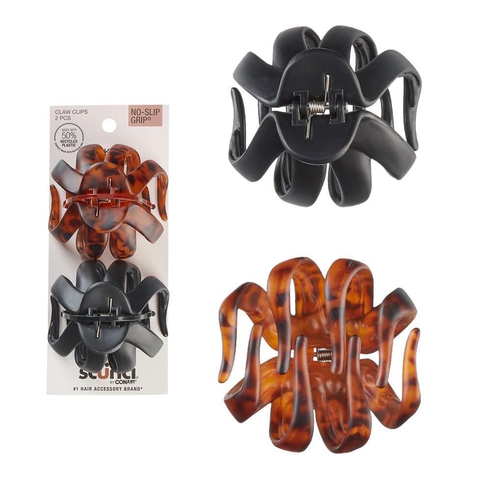 Amazon.com: Scunci by Conair jaw claw clips - hair accessories for ...