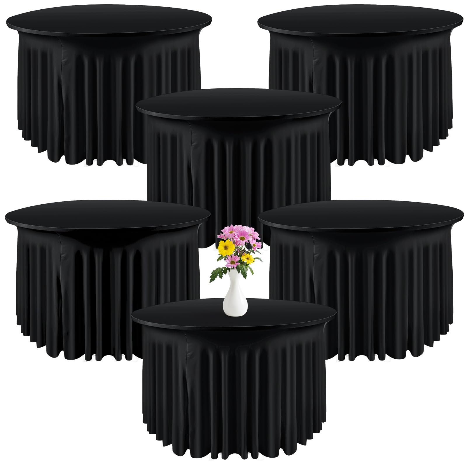 Amazon.com: Preboun 6 Pack 4 Ft/ 48 Inch Spandex Round Tablecloths ...