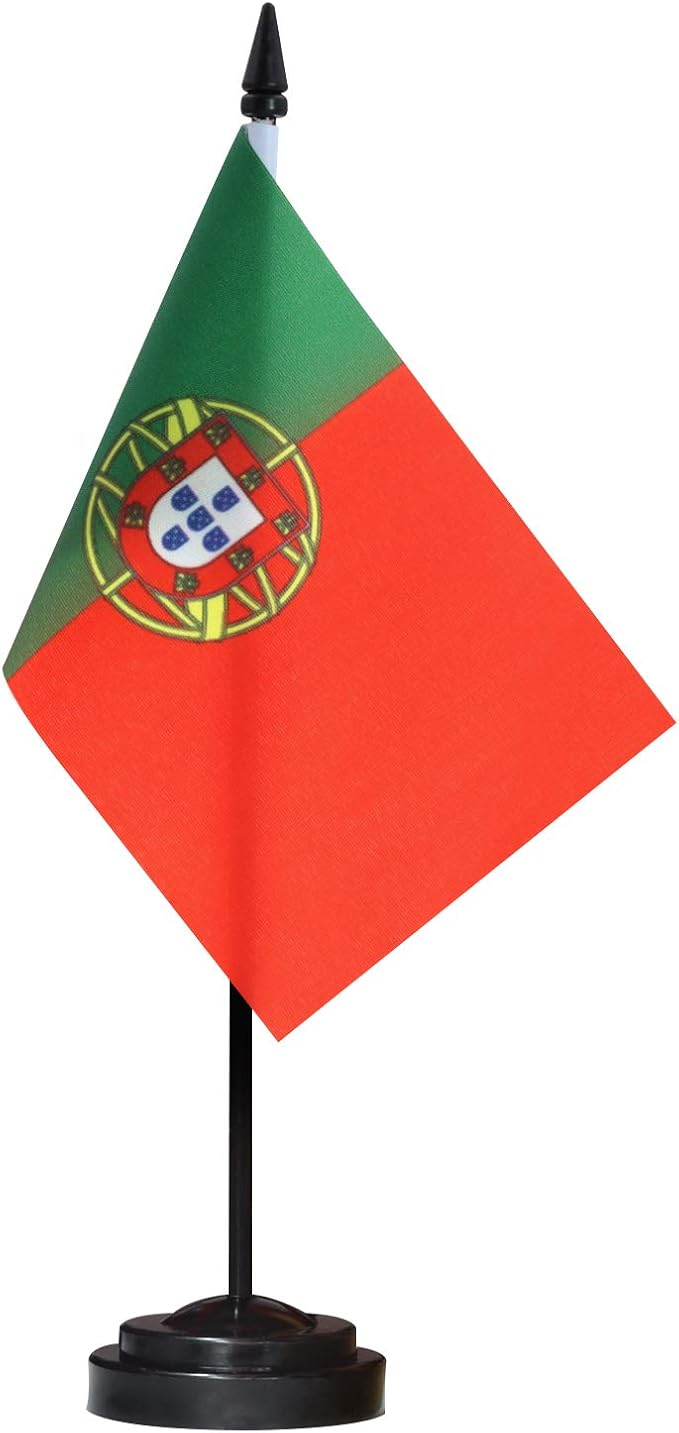 Amazon.com : Anley Portugal Deluxe Desk Flag Set - 6 x 4 Inch Miniature ...