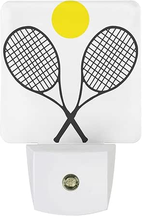 Tennis Racket Ball LED Night Light Plug Into Wall Auto Sensor Dusk to ...