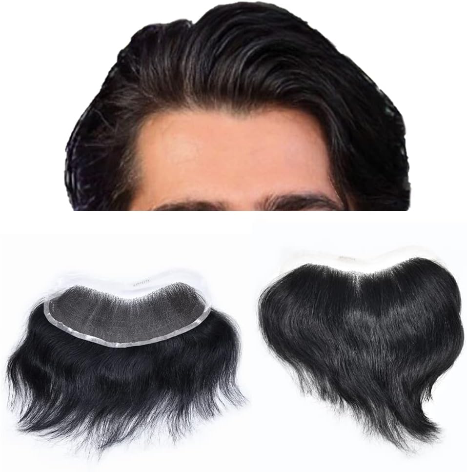 Amazon.com : French Lace Mens Frontal Hairpiece for Receding Hairline V ...
