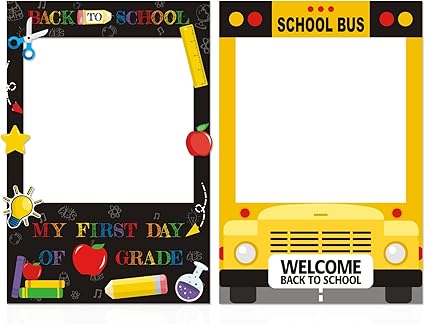Amazon.com: Back to School Photo Booth Frame Welcome First Day of ...