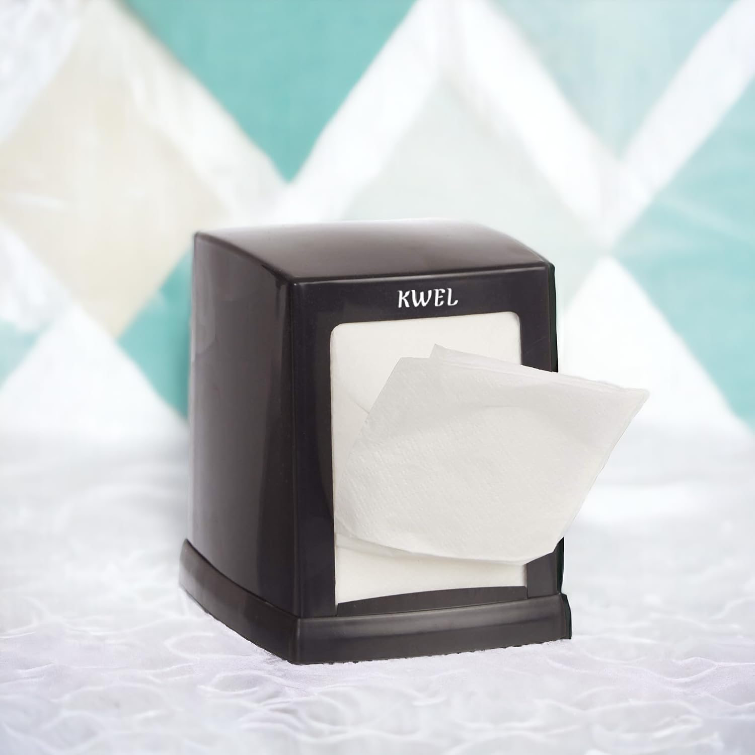 KWEL Double Side Cube Table Top L-Fold Tissue Paper Holder Dispenser ...