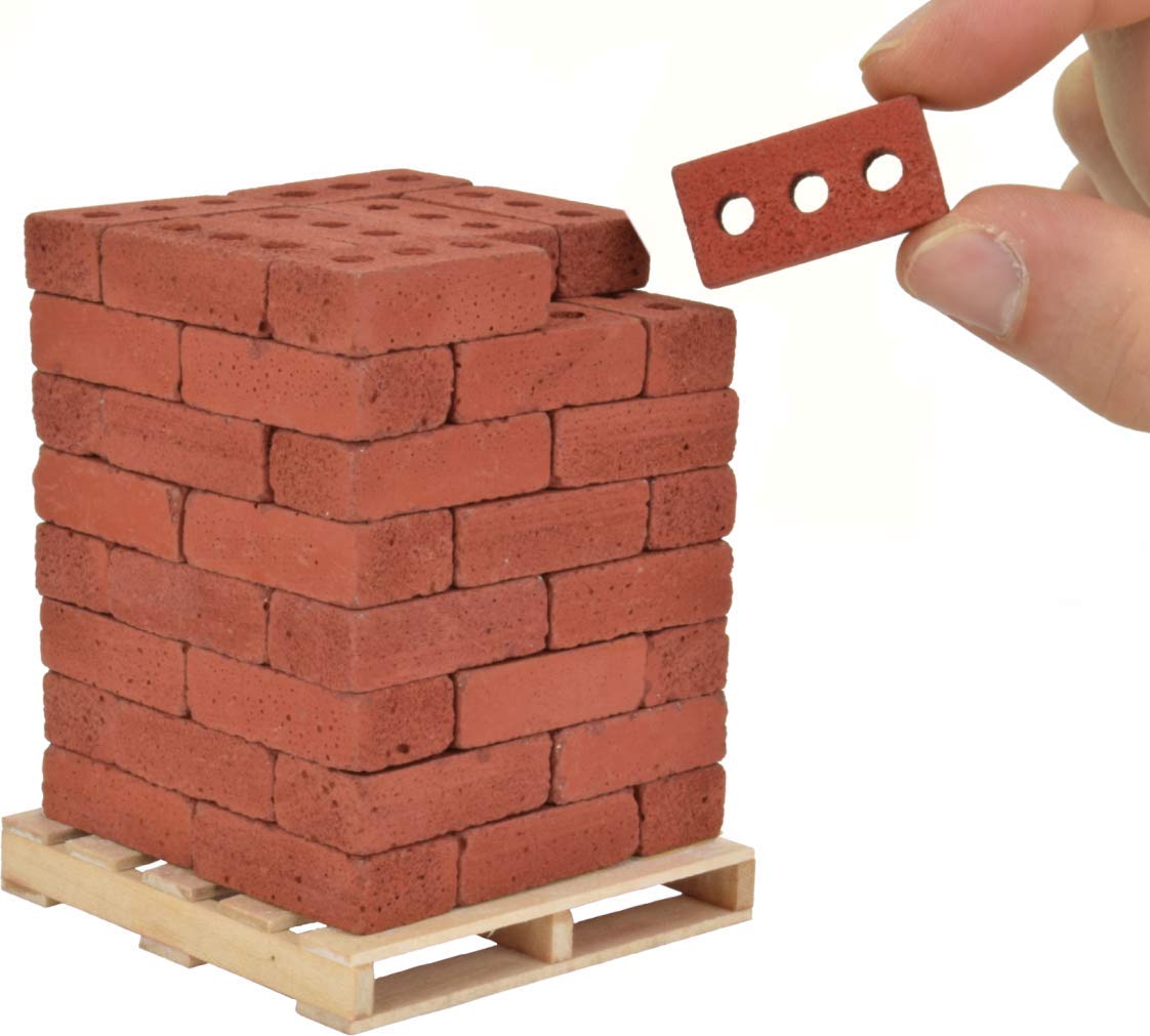 Buy Acacia Grove Mini Red Bricks with Pallet, 1/6 Scale (64 Pack ...