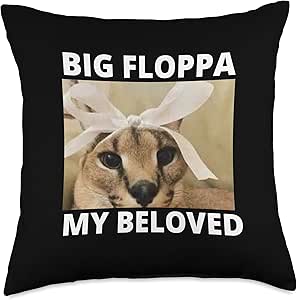 Amazon.com: Big Floppa My Beloved Cutest Caracal Cat Meme Throw Pillow ...