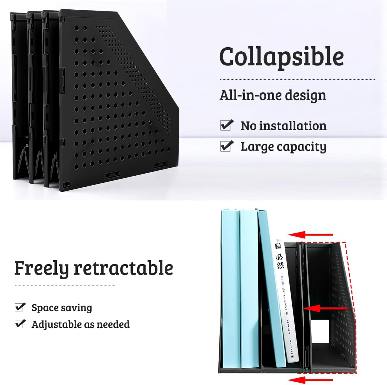 Elezeal Foldable Magazine File Holder Durable File Desktop Document ...