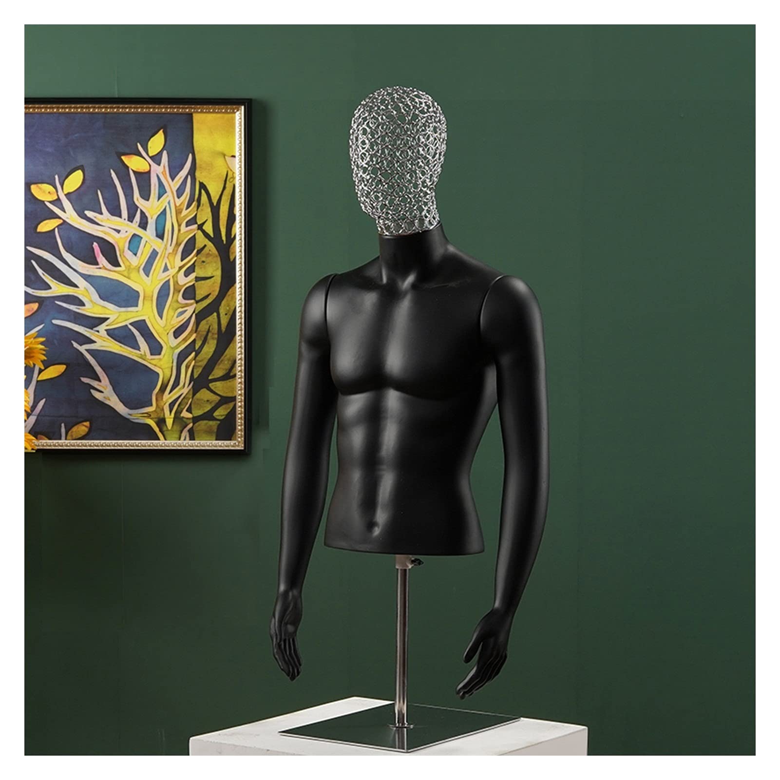 Qhyxt Dress Form Male Mannequin Abs Plastic Upper Body Arms ...