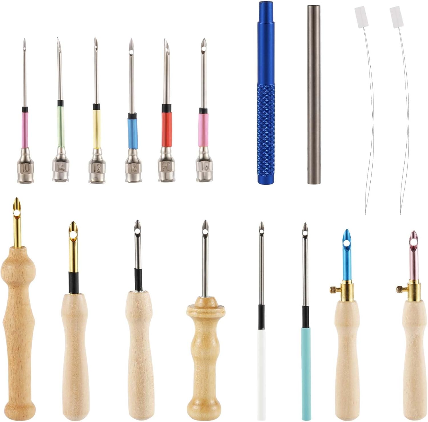 Punch Needle Kit, Adjustable Wooden Punch Needle Set Embroidery Punch ...