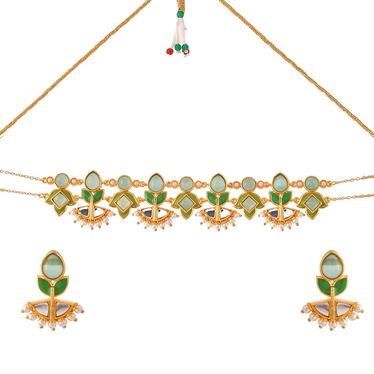 VOYLLA Forever More Lotus Choker Necklace Set : Amazon.in: Jewellery