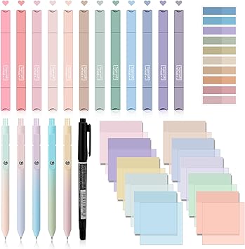 Amazon.com : Jutom 38 Pcs Book Annotation Kit Aesthetic Highlighters ...