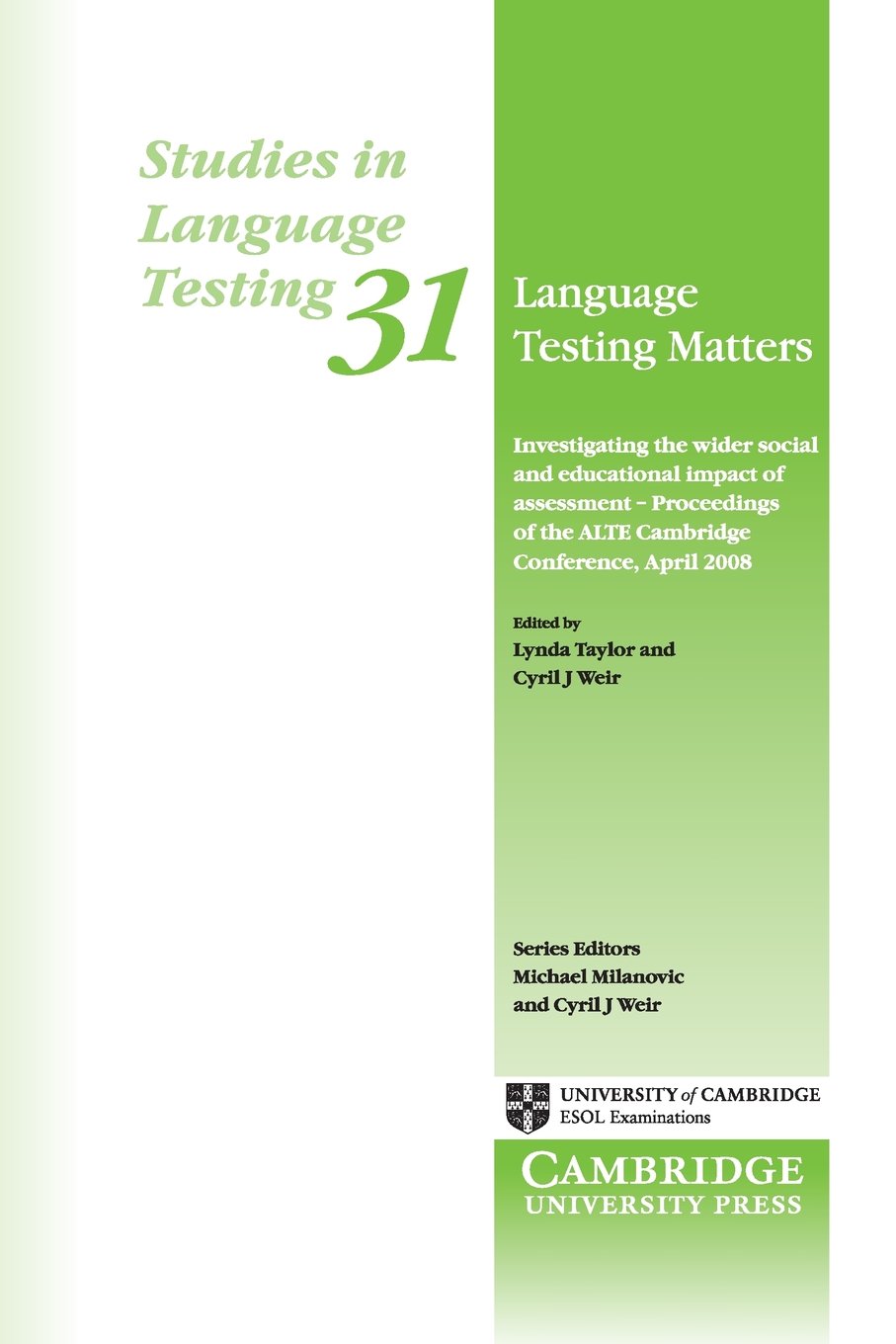 Amazon.com: Language Testing Matters: Investigating the Wider Social ...