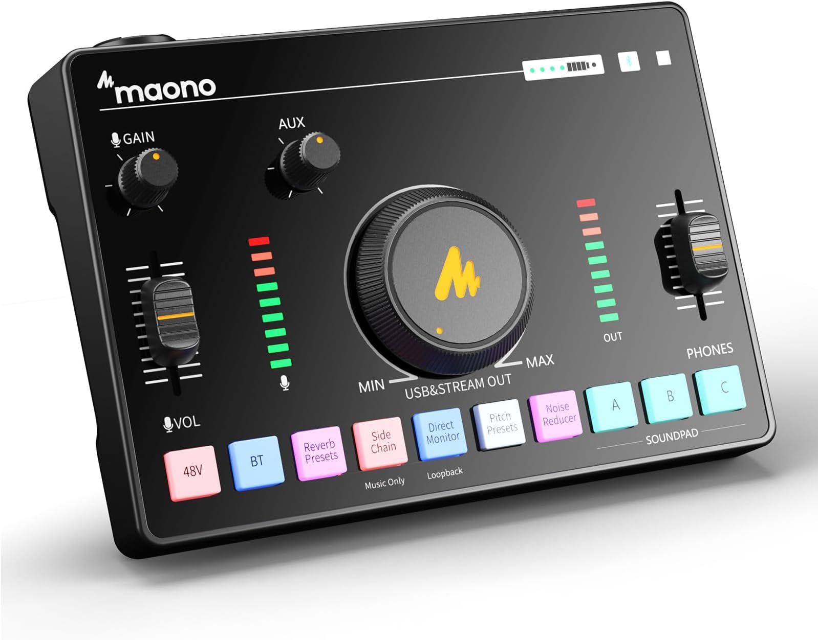 MAONO Streaming Audio Mixer, Audio Interface with Pro-preamp, Bluetooth ...